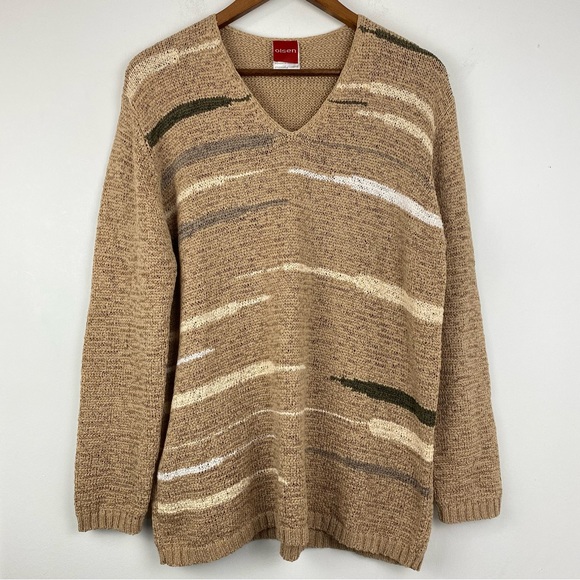 Sigrid Olsen | Sweaters | Vintage Olsen Size 2 Womens Tan Gray Green ...